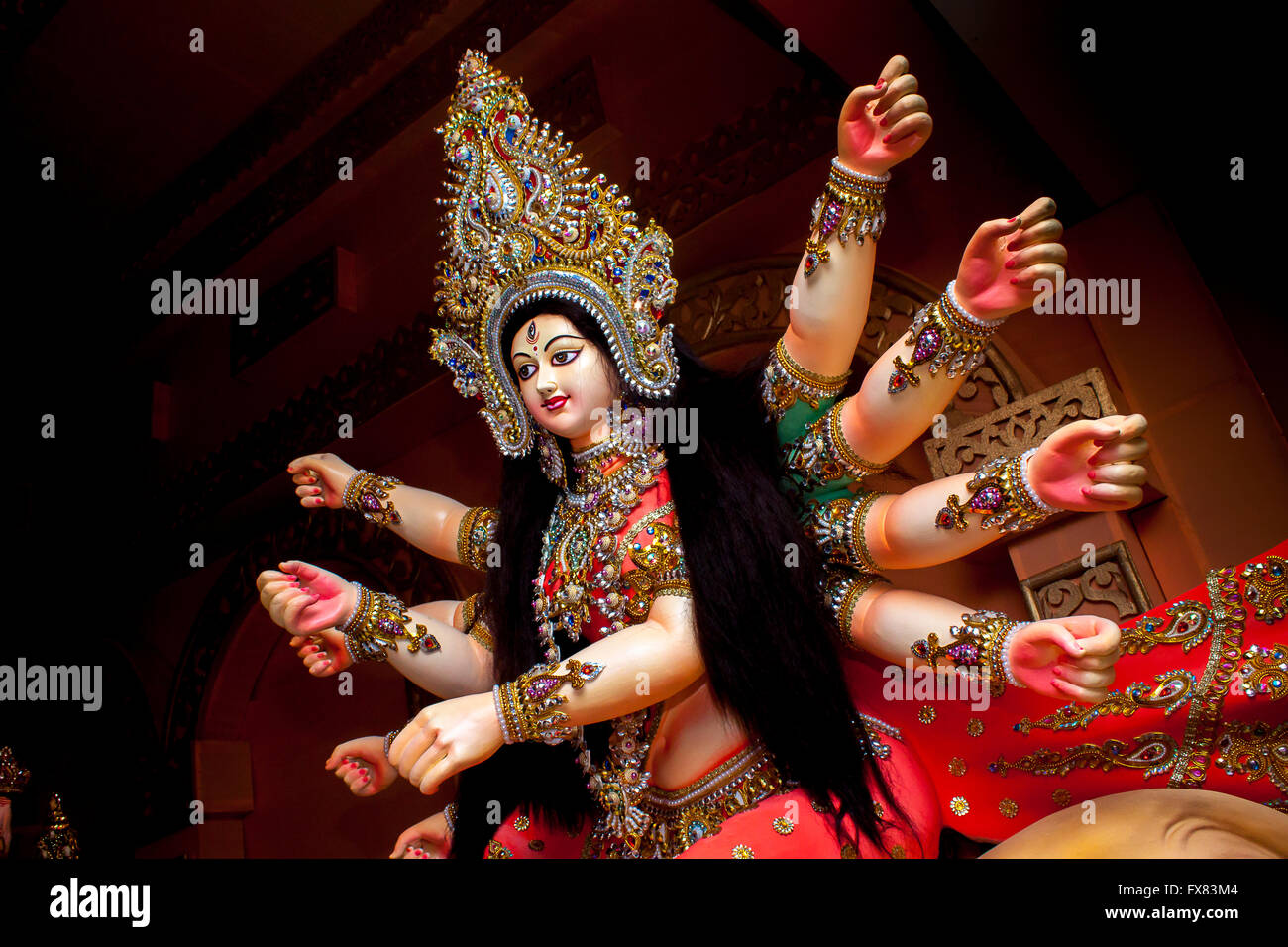 Durga sculpture making an artist in Narayangonj, Dhaka, Bangladesh ...