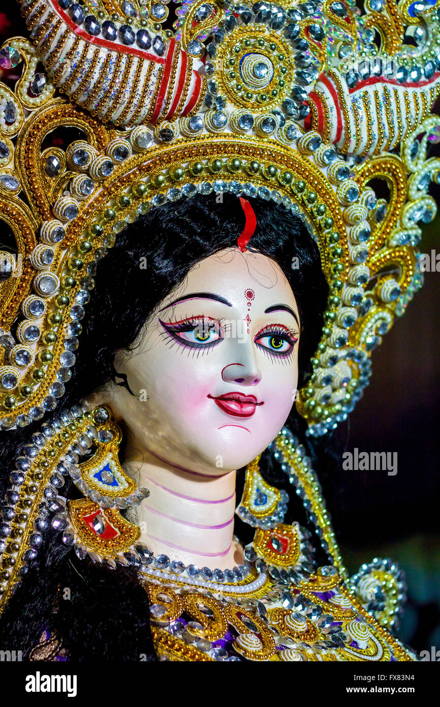 Durga sculpture making an artist in Narayangonj, Dhaka, Bangladesh ...