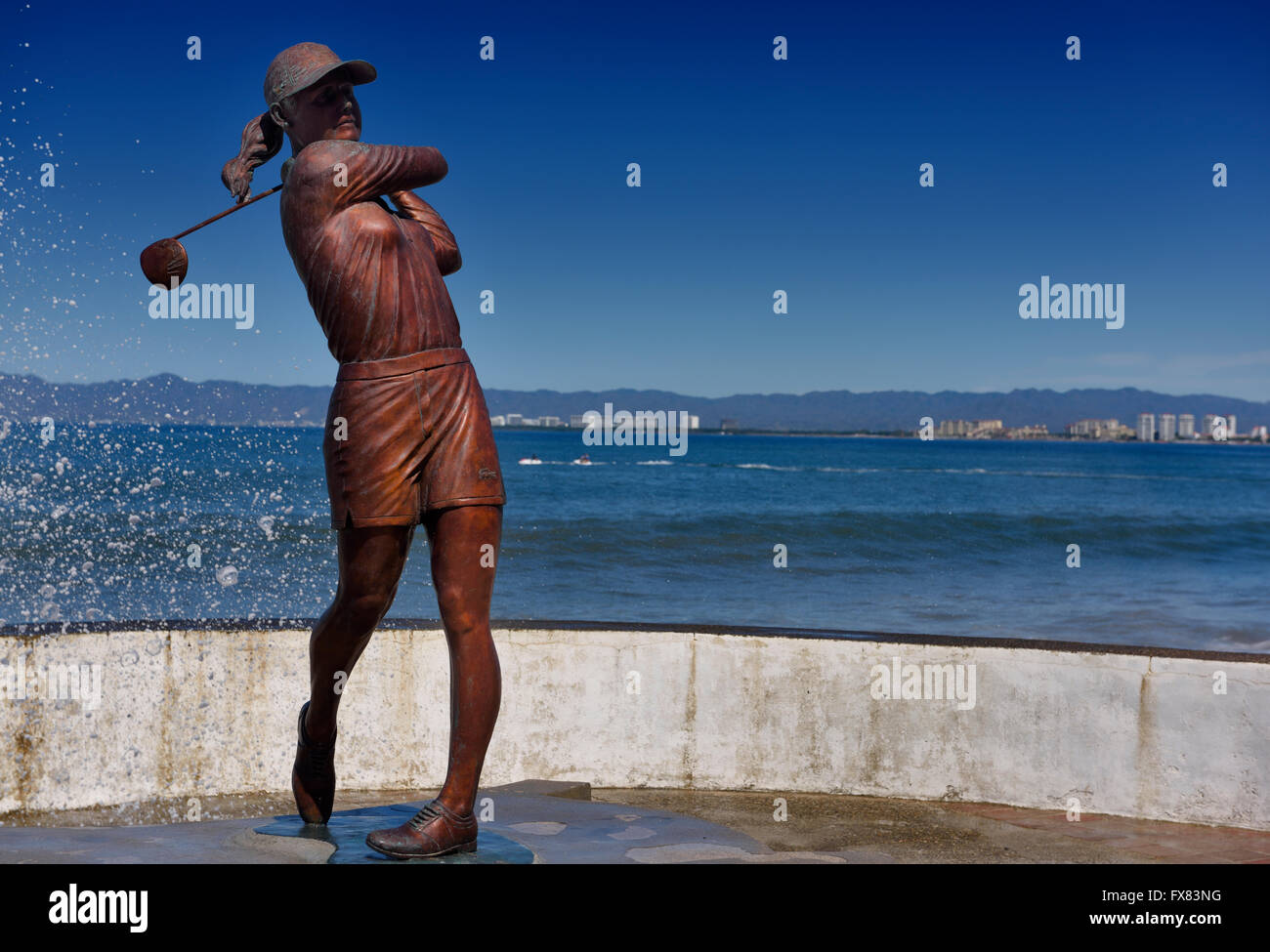 Lorena Ochoa female golfer Statue on Malecon of Puerto Vallarta Mexico ...