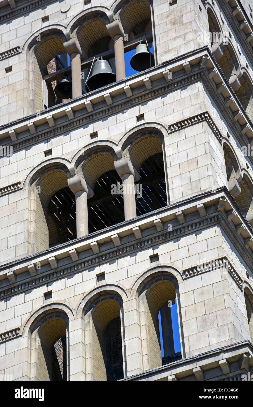 Bell Tower of the Italian style St. Mary of the Lake Catholic Church ...