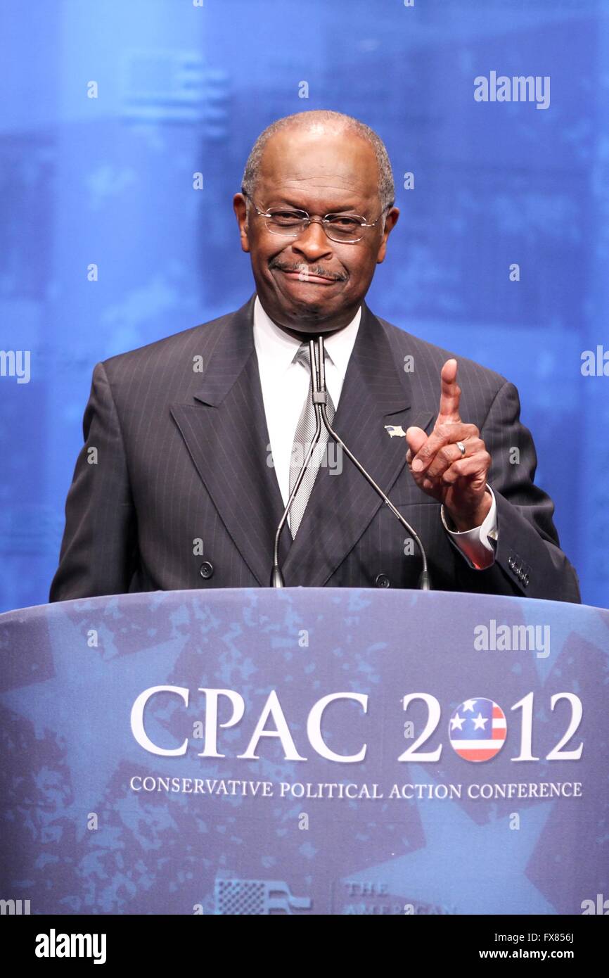 Republican presidential candidate and former CEO Herman Cain addresses ...