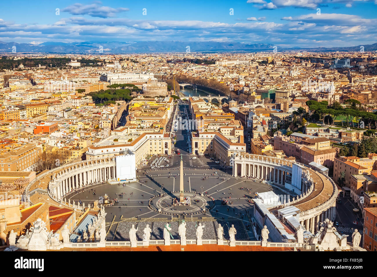 Aerial view of Rome from Saint Peter's cathedral Stock Photo - Alamy