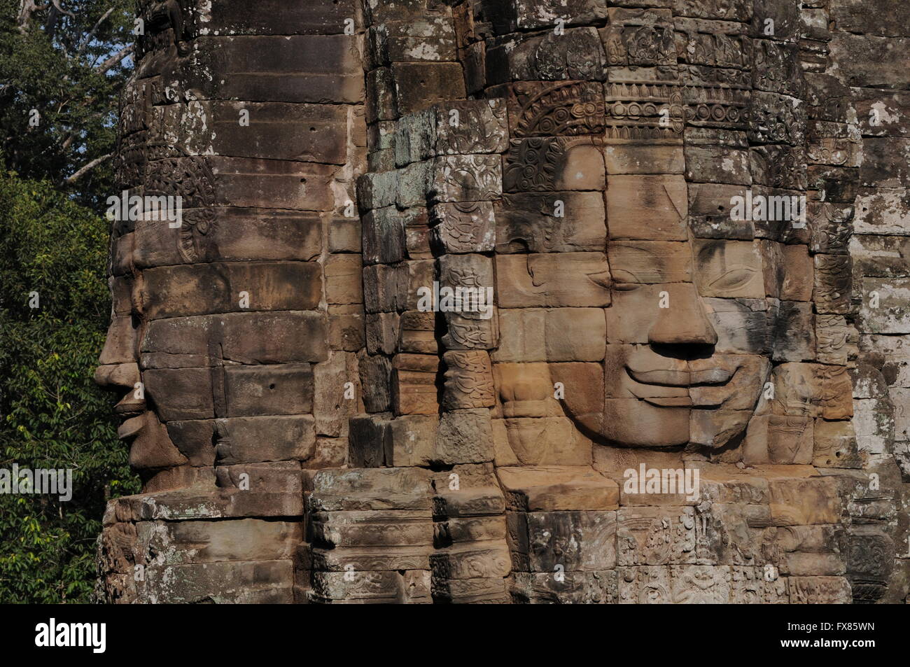 Giant faces of The Bayon, Angkor Thom, Temples of Angkor, Siem Reap ...