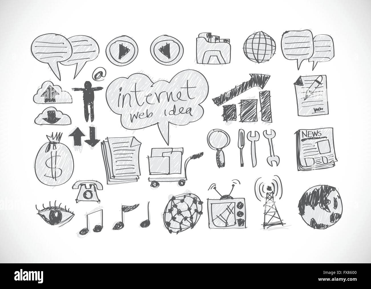 Hand doodle Business icon set idea design Stock Vector Image & Art - Alamy