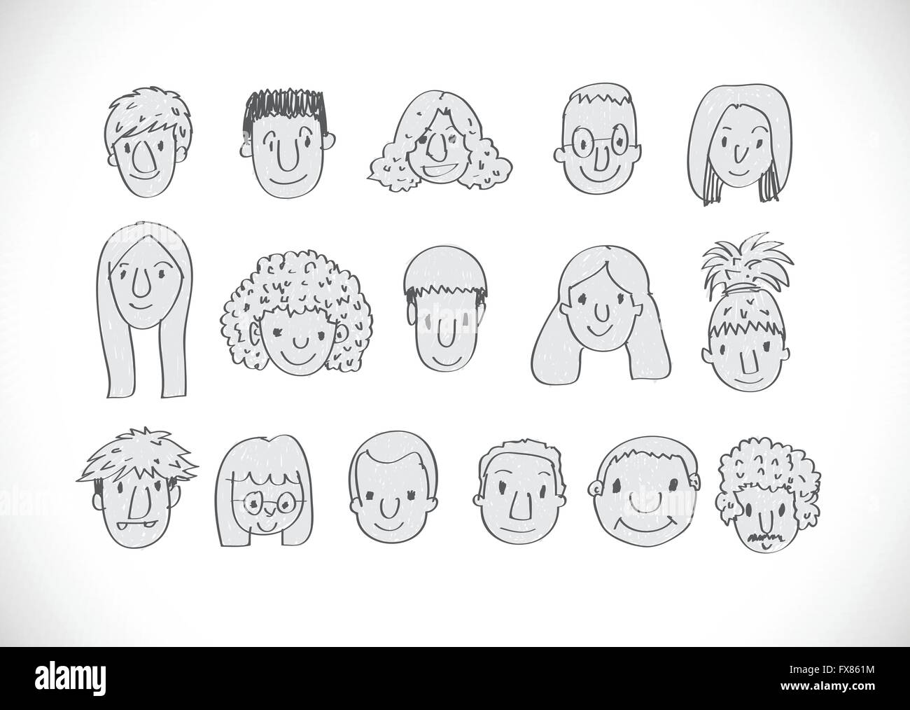 Set of various cartoon faces illustration Stock Vector Image & Art - Alamy