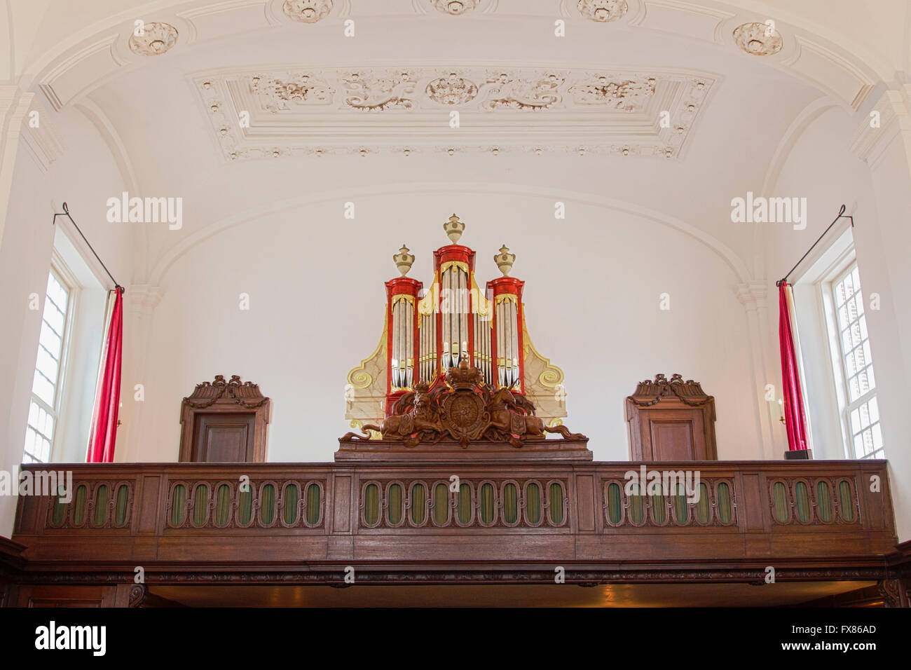 Interior of a small dutch royal church Stock Photo - Alamy