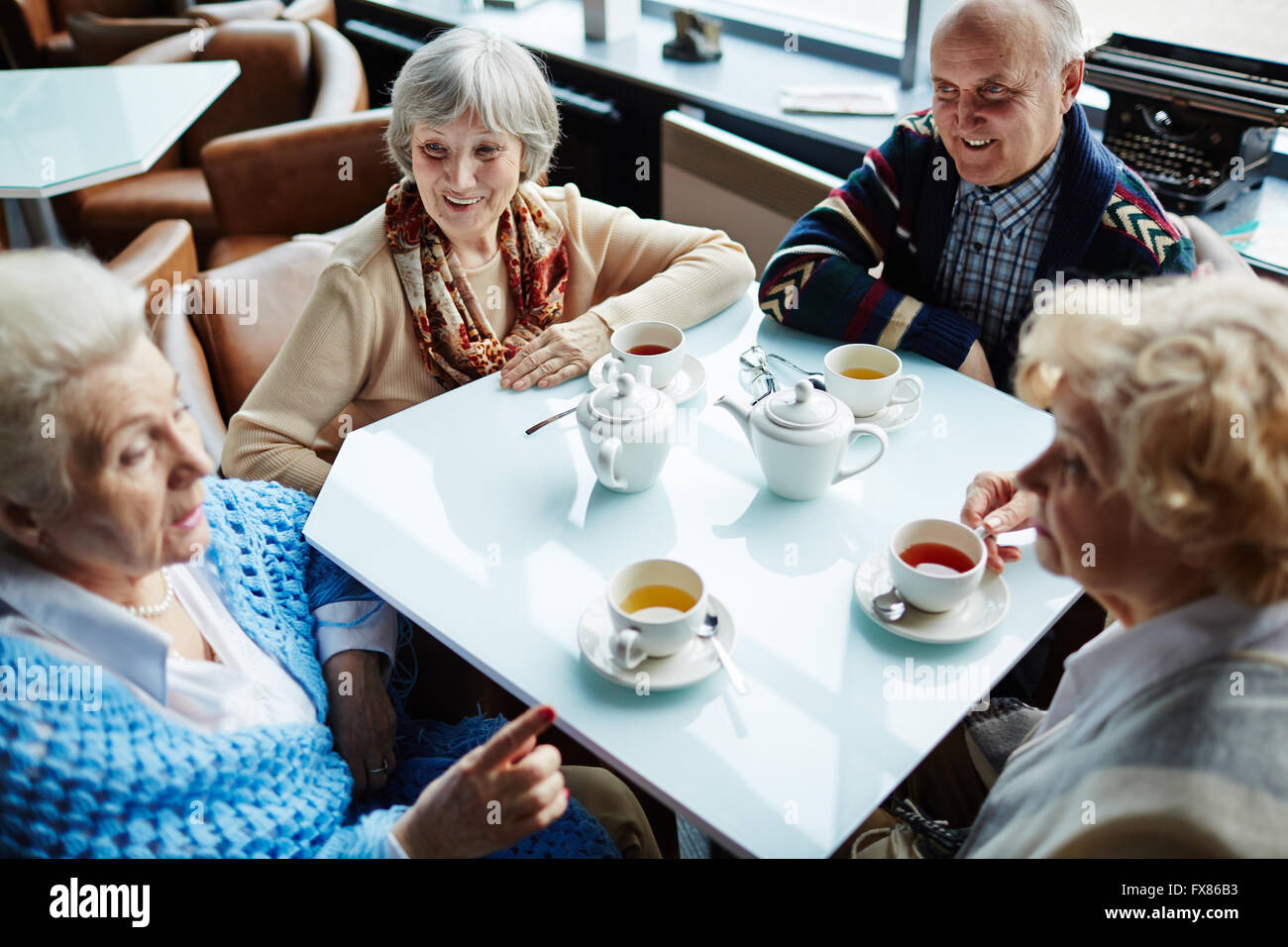 Talking by tea Stock Photo - Alamy
