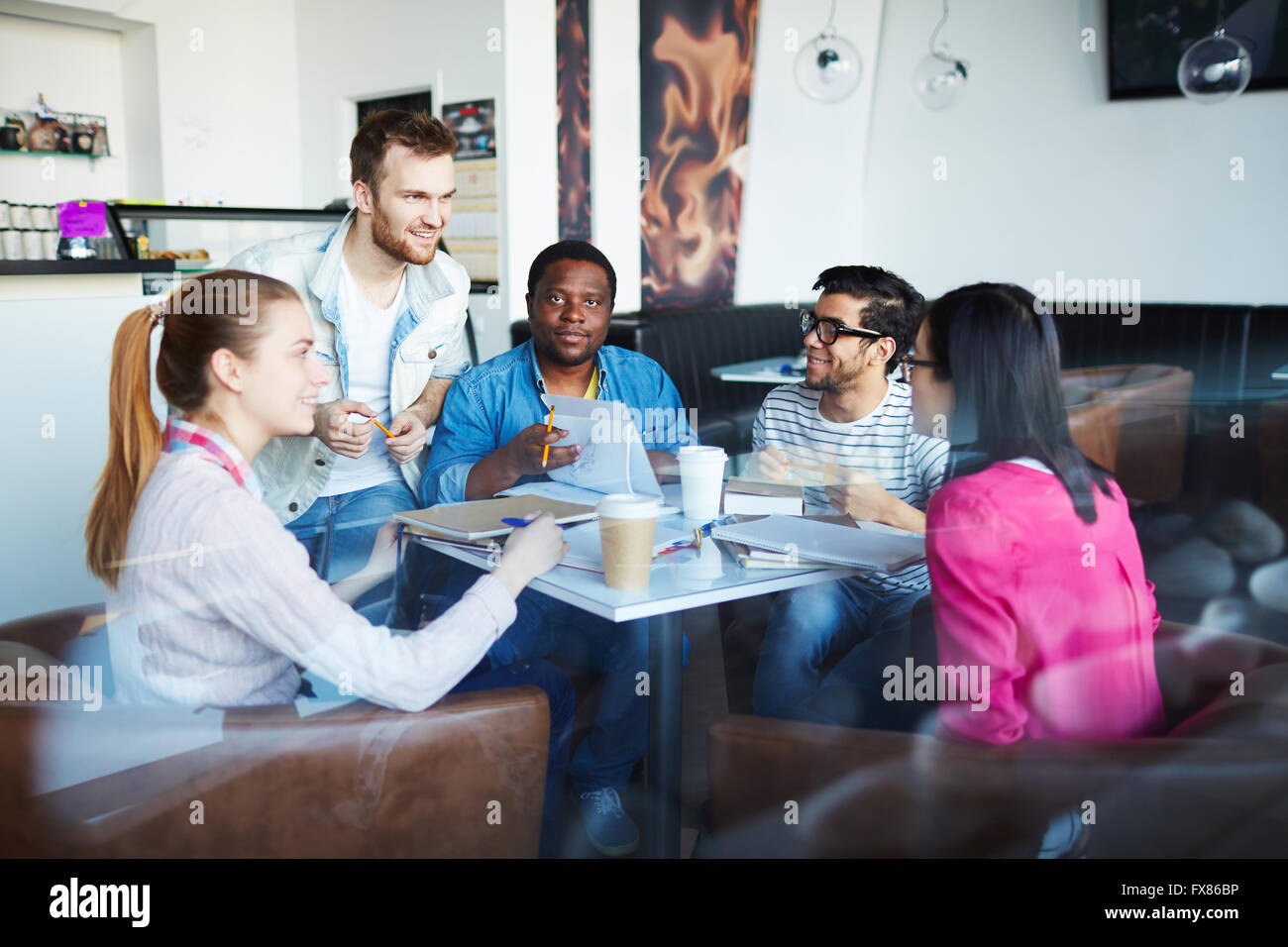 Talking after college Stock Photo - Alamy
