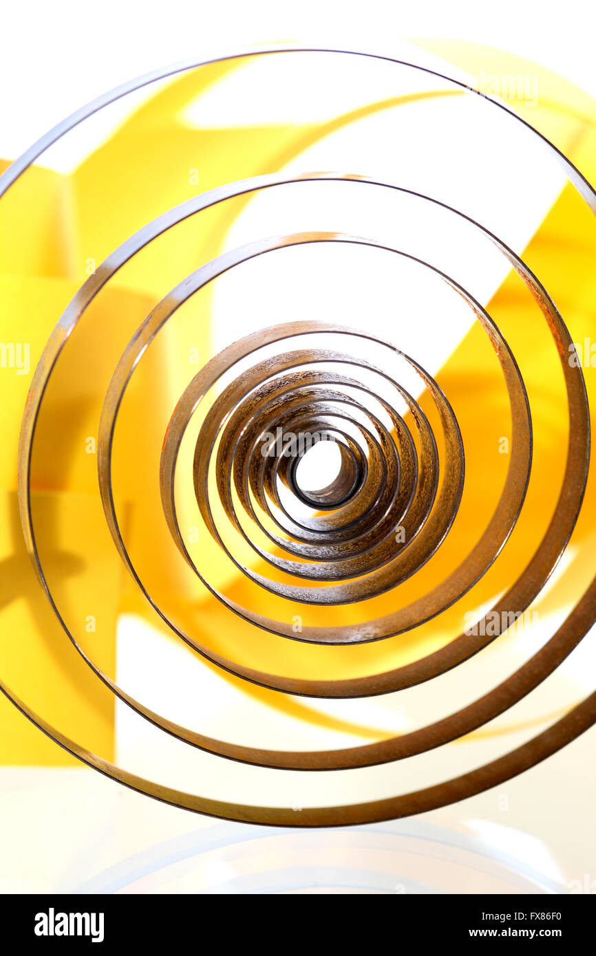 Spiral concept. Abstract composition with metal and paper spirals Stock ...