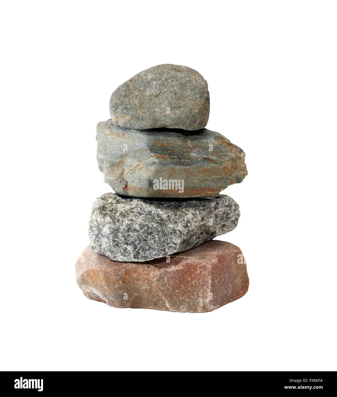 Balance concept. Abstract stack of stones on white background. Clipping ...