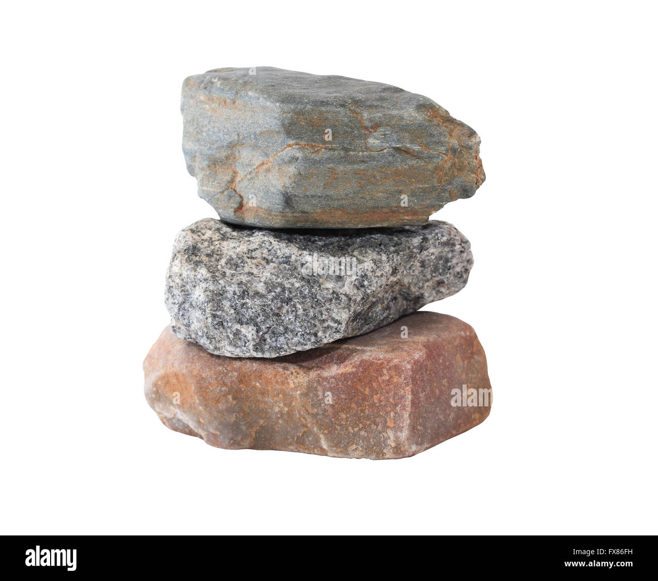 Balance concept. Abstract stack of stones on white background. Clipping ...