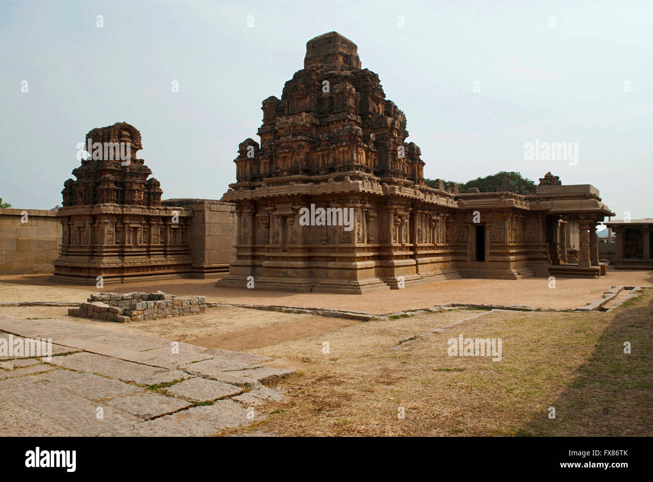 The Amman shrine (left) and the main shrine (right), Hazara Rama Temple ...
