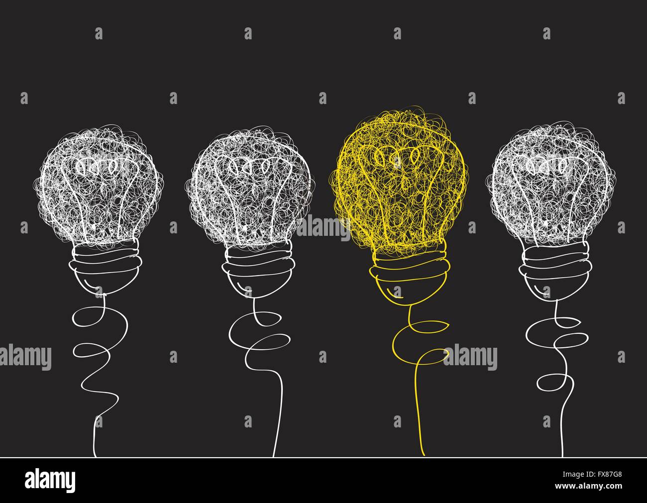 Concept of idea inspired bulb Stock Vector Image & Art - Alamy