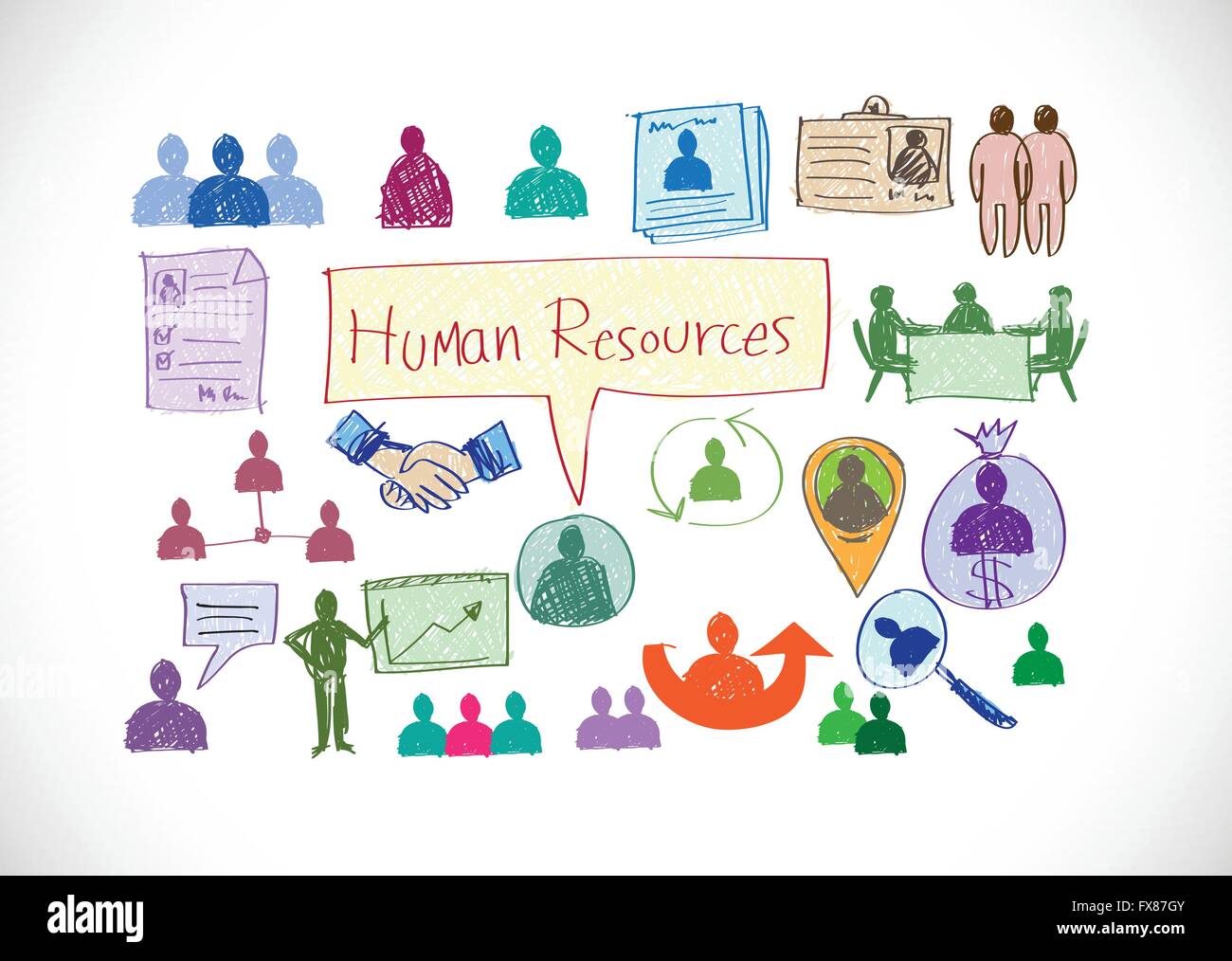 Human resources and Human management icons idea design Stock Vector ...