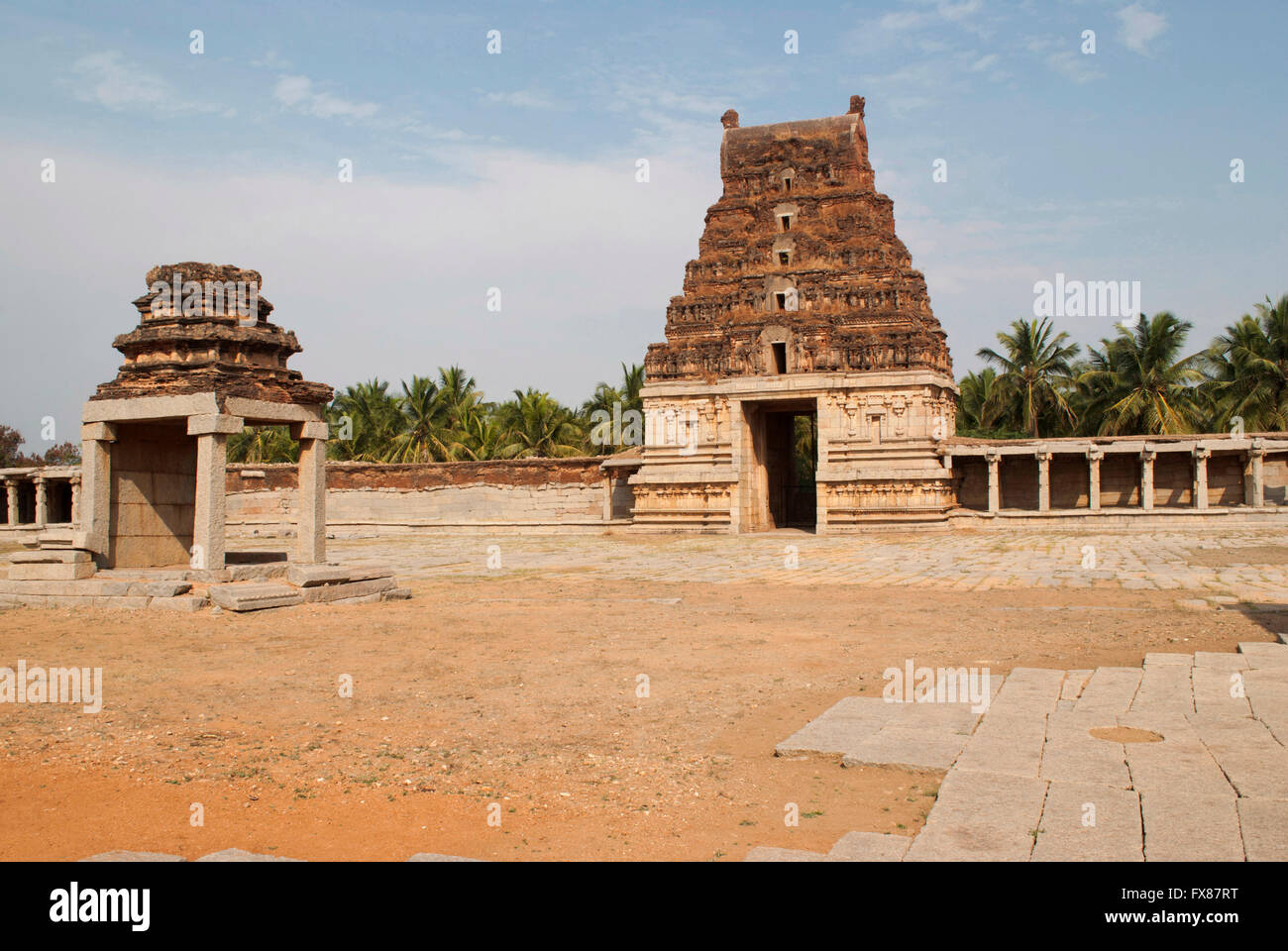 Five storeyed East Gopura and the prakara, Pattabhirama Temple, Hampi ...