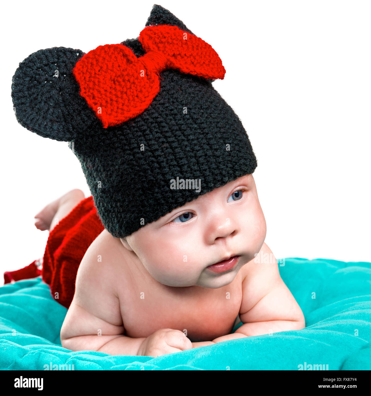 Portrait of a small newborn girl closeup Stock Photo - Alamy