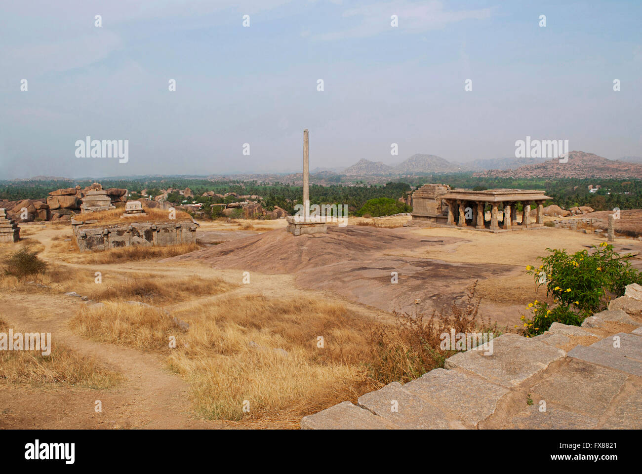 Temples on the Hemakuta Hill, Hampi, Karnataka, India. Sacred Center. A ...