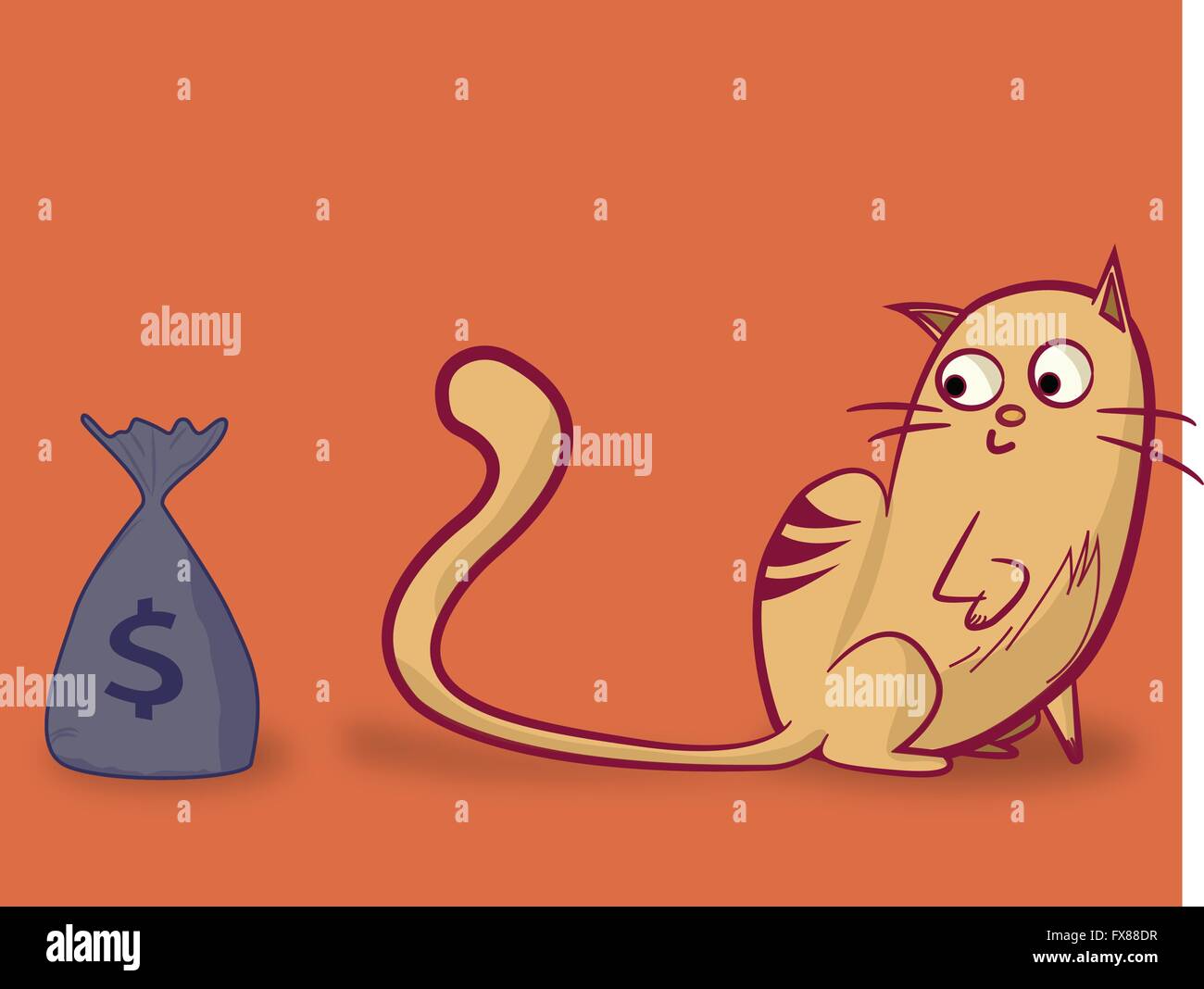 Cat cartoon money hi-res stock photography and images - Alamy