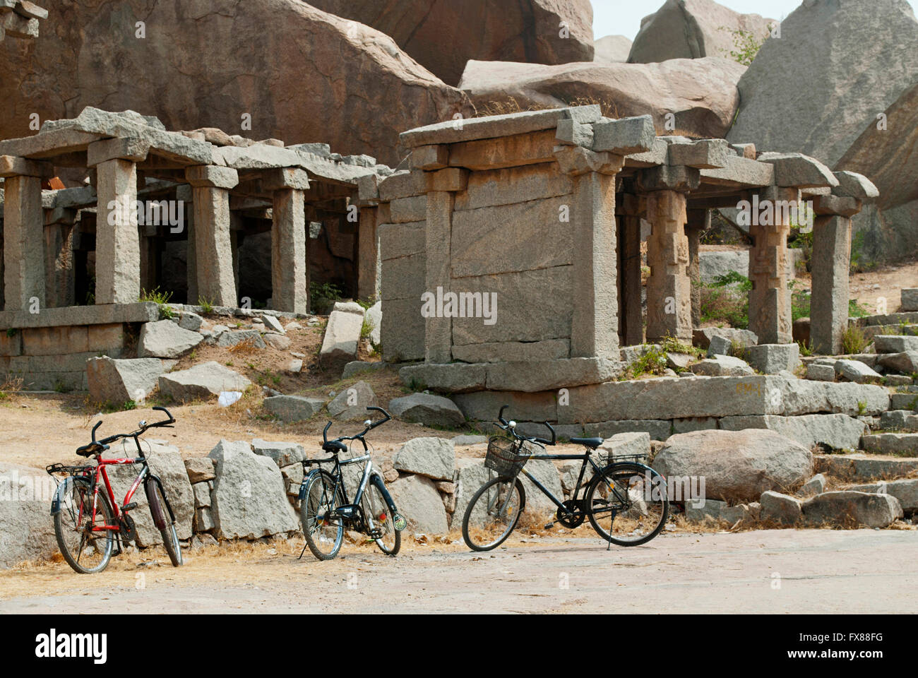 Eastern end of the Hampi Bazaar, Hampi, Karnataka, India. Sacred Center ...