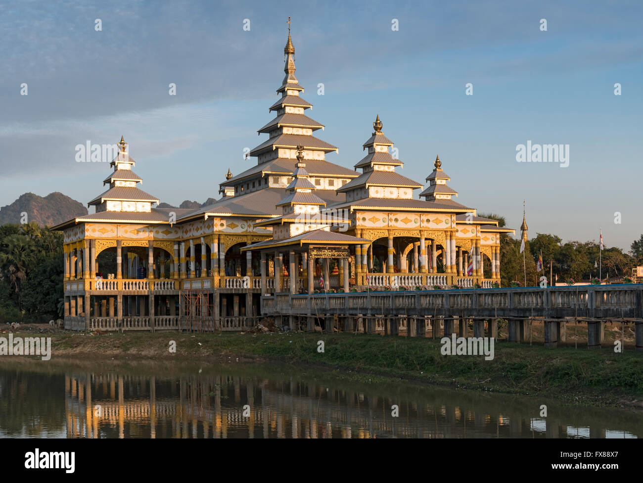 Kyauk Kalap (Kyauk Ka Lat) Monastery near Hpa-An, Burma (Myanmar Stock ...