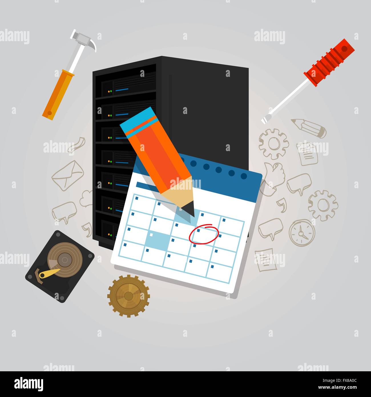Server Maintenance Schedule Agenda Plan Change Fixing Hardware