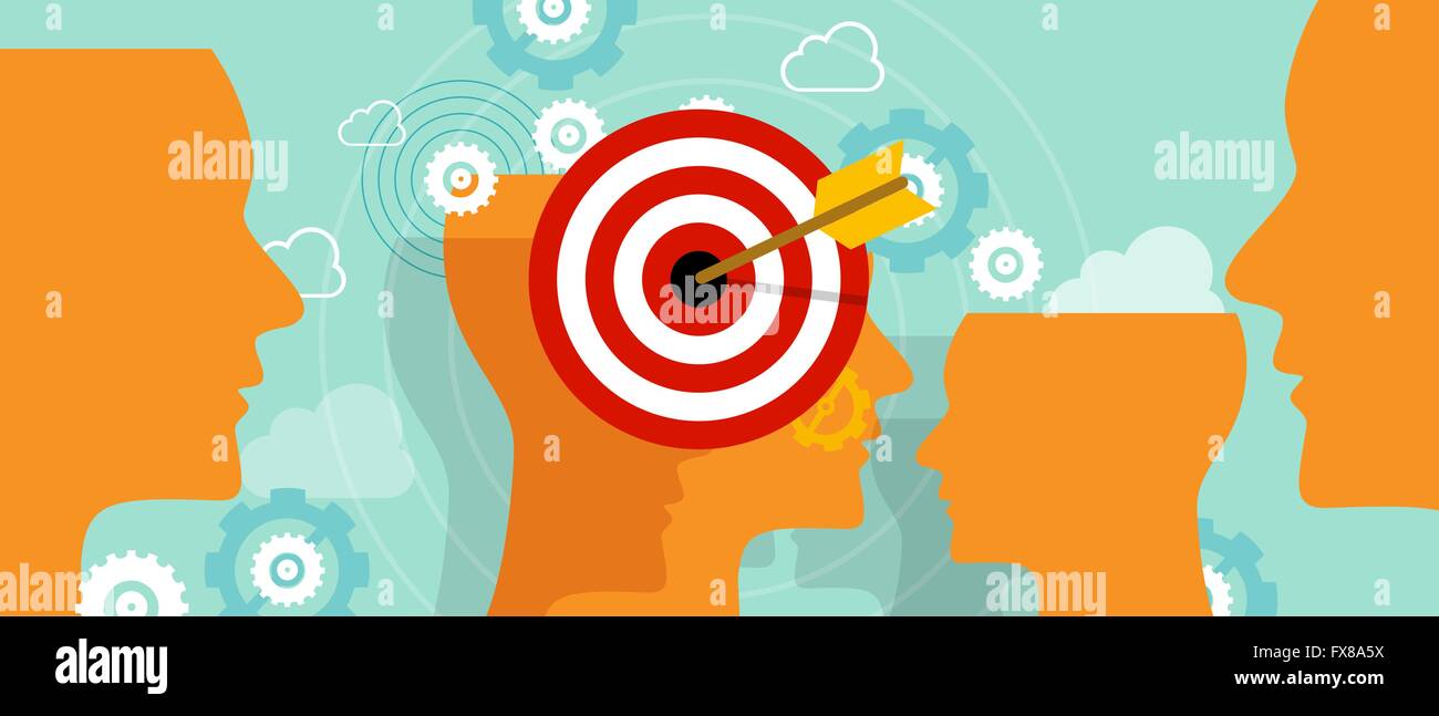 targeting customer head mind niche target market marketing concept ...