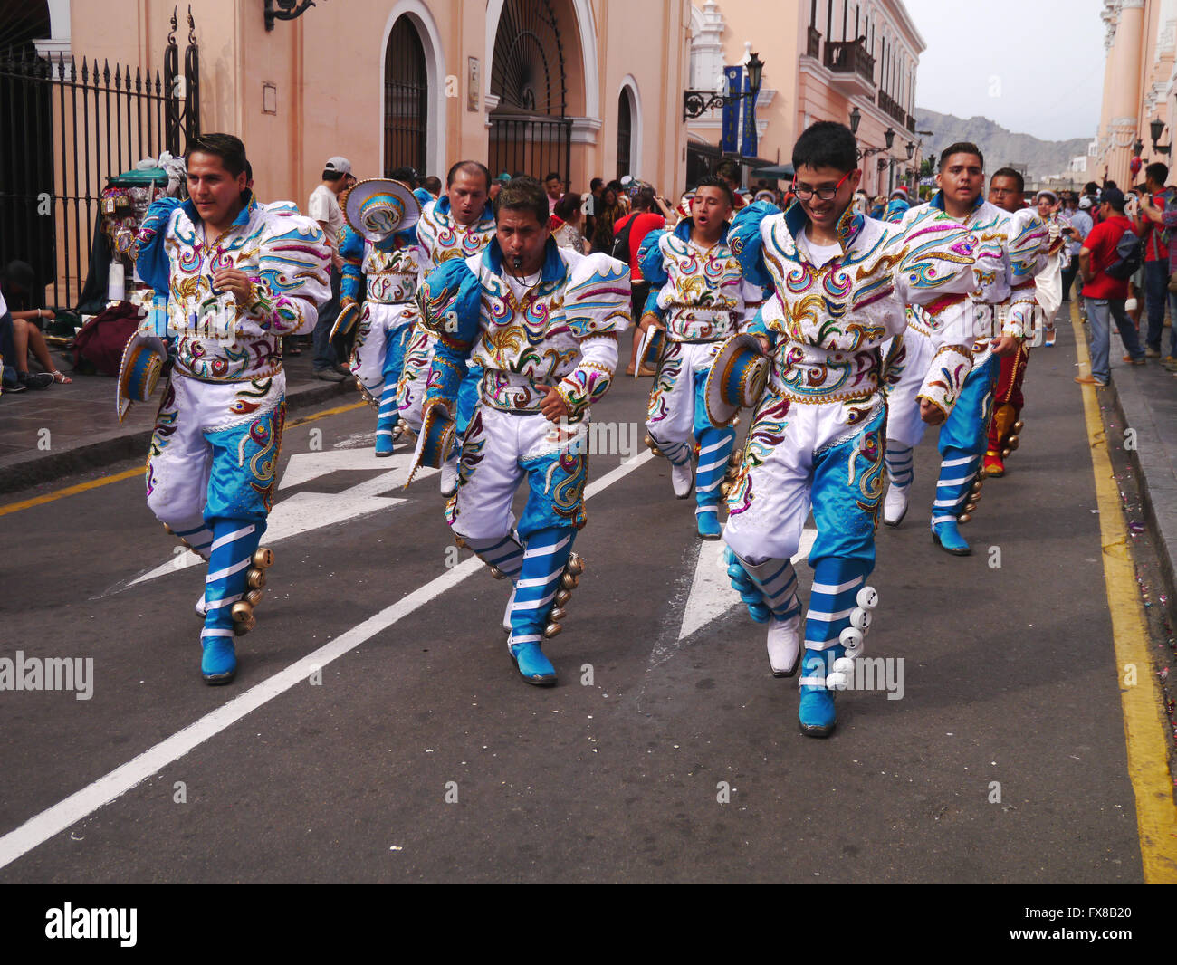 Festival in Lima Peru South America with street dancers Stock Photo - Alamy