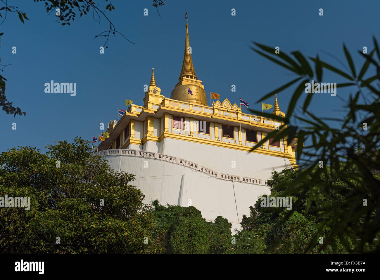 The Golden Mount Wat Saket Bangkok Thailand Stock Photo - Alamy