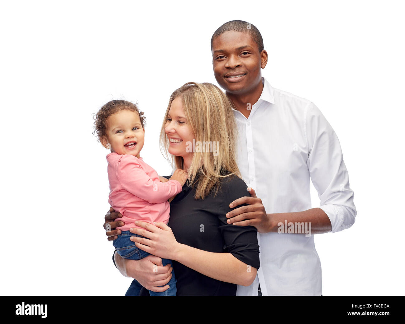 happy multiracial family with little child Stock Photo - Alamy