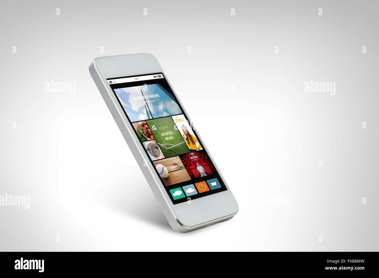 smarthphone with news web page on screen Stock Photo - Alamy