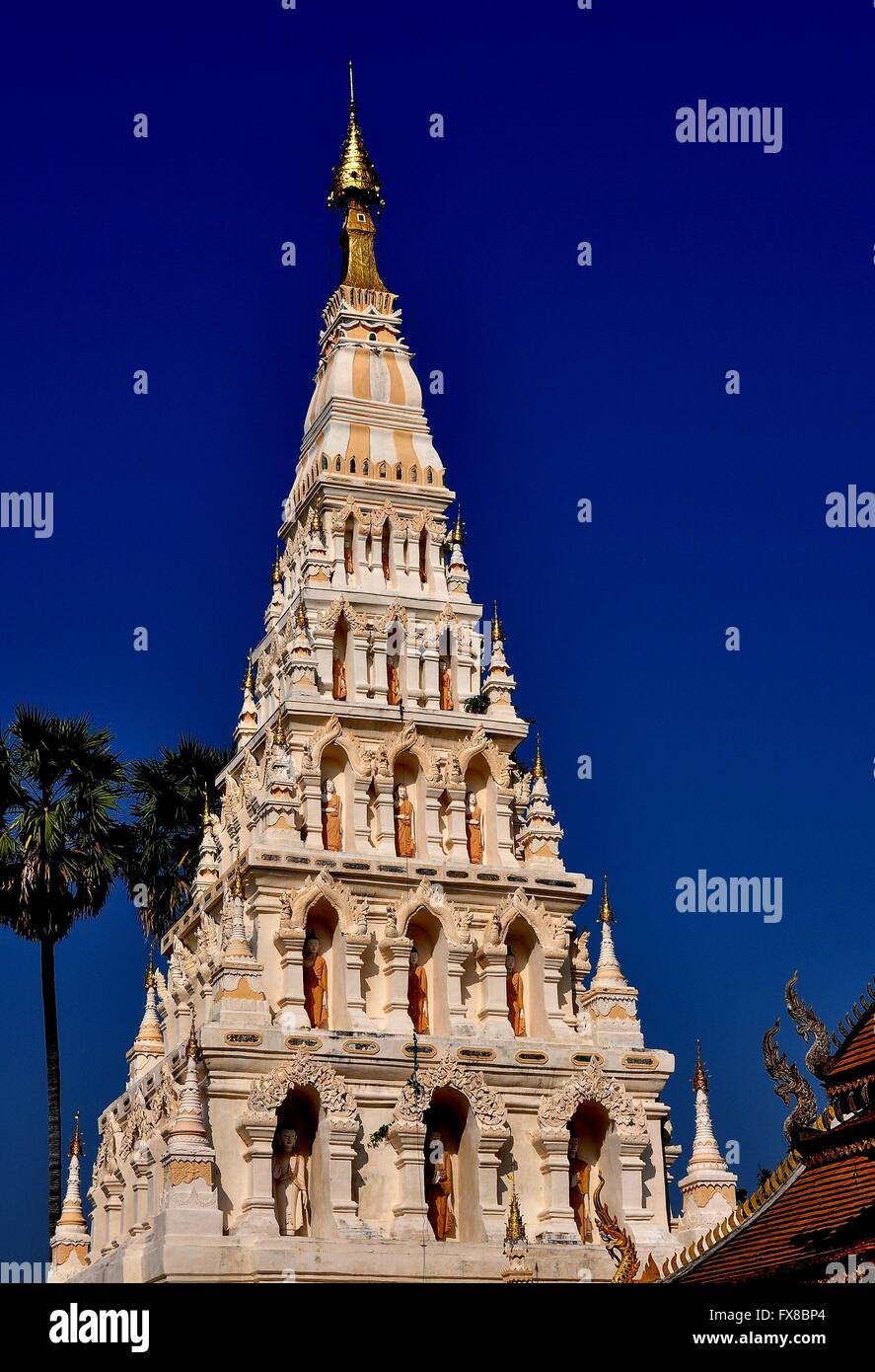 Chiang Mai, Thailand: 8th century stepped pyramidal Wat Chedi Liem with ...