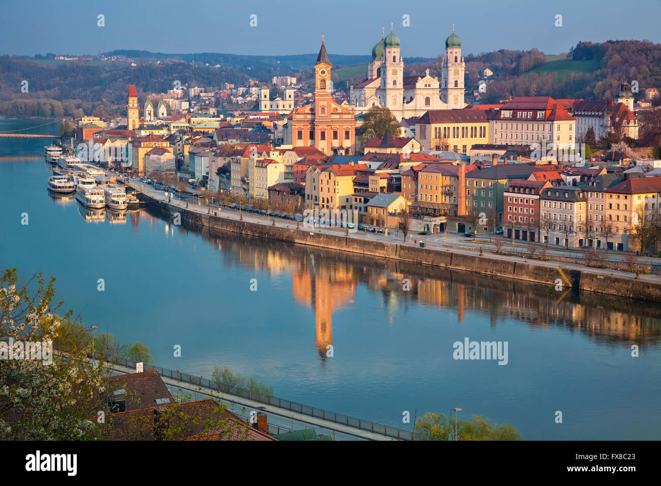 Passau. Passau skyline during sunset, Bavaria, Germany Stock Photo - Alamy