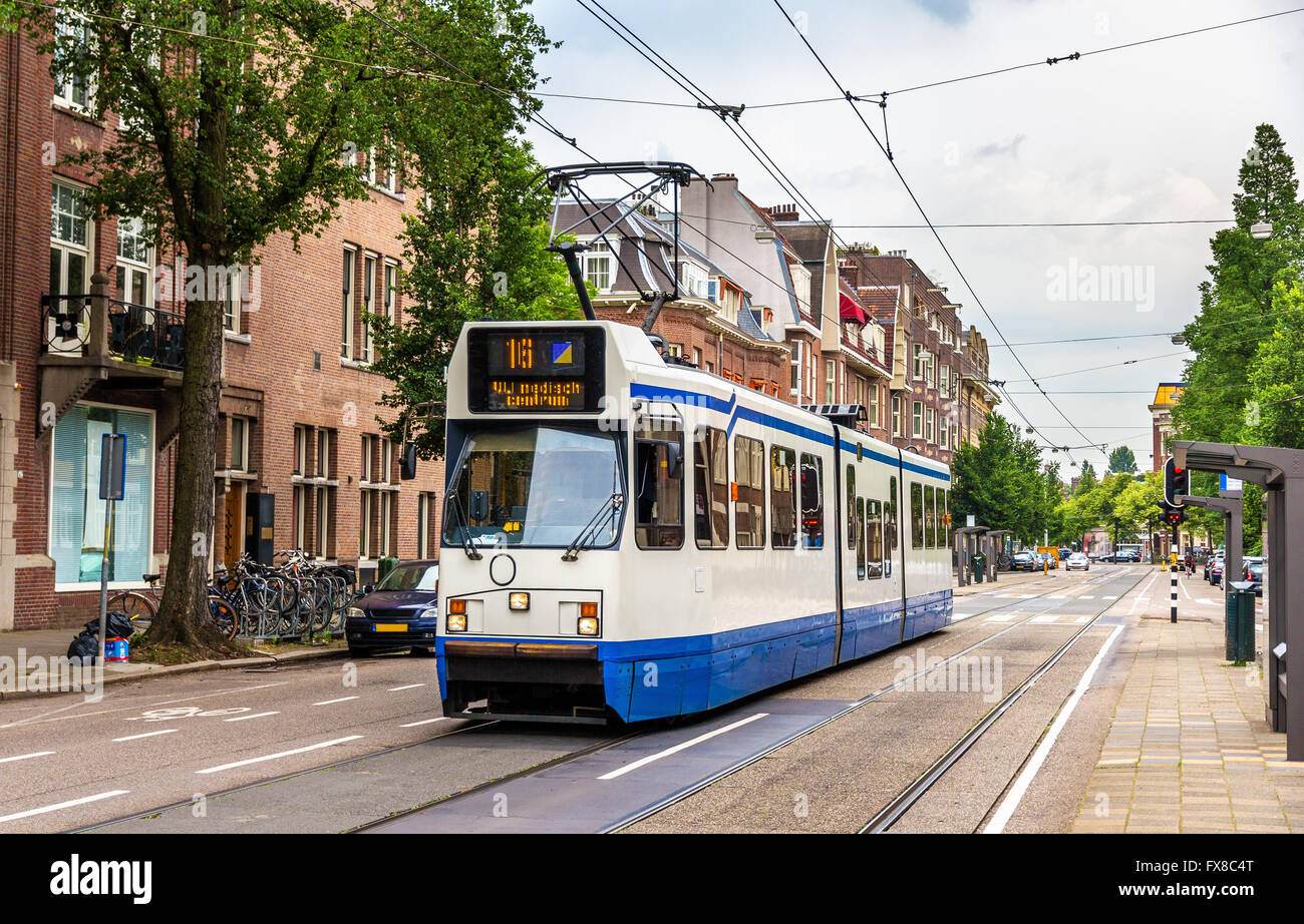 Old tram in Amsterdam Stock Photo - Alamy