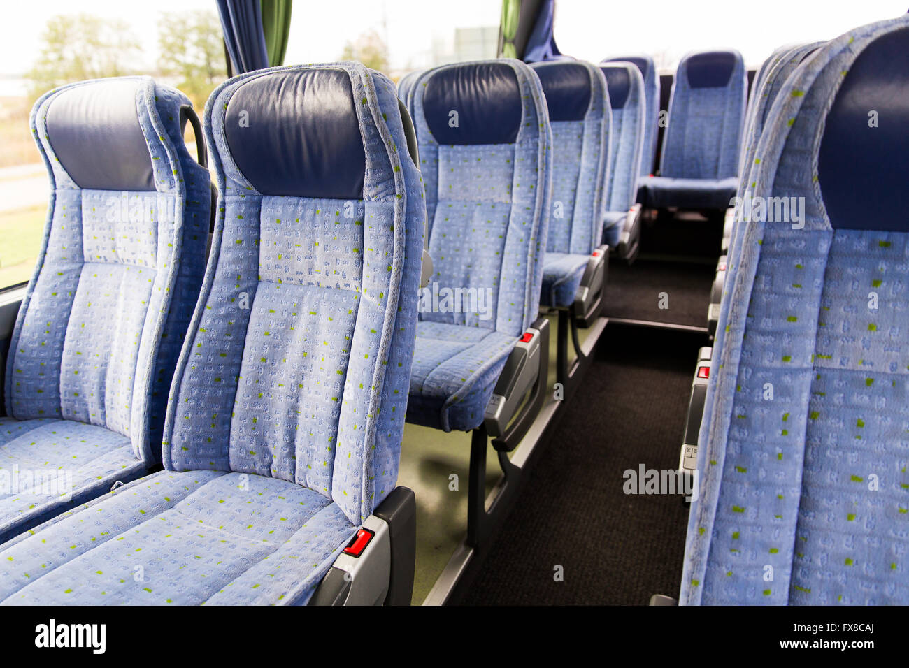 travel bus interior and seats Stock Photo - Alamy