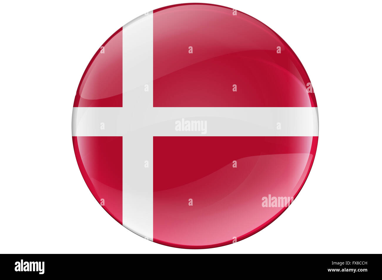 Denmark Button Flag Stock Photo - Alamy