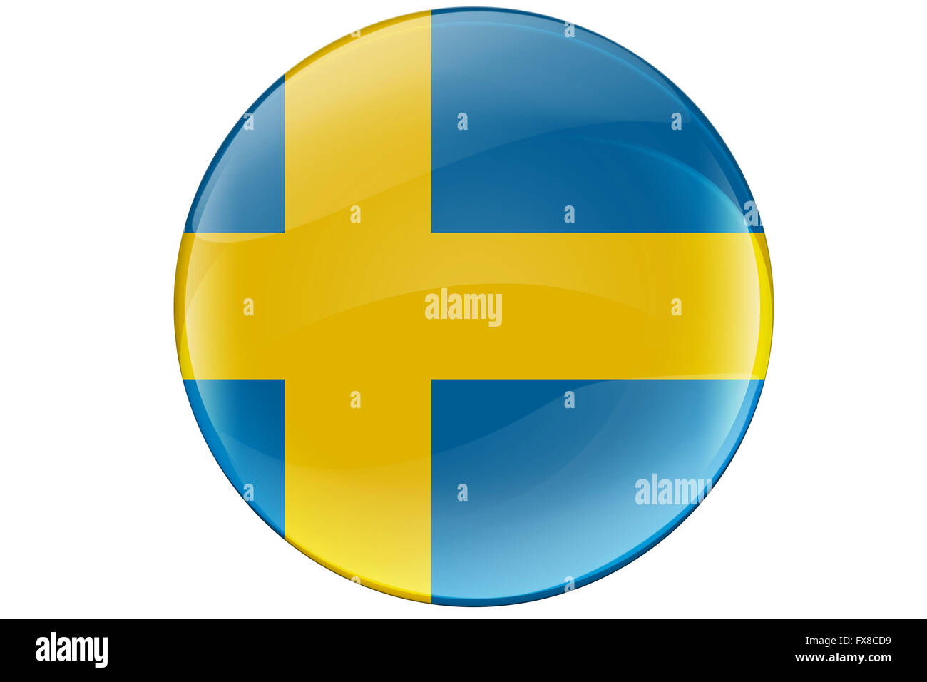 Sweden Button Flag Stock Photo - Alamy