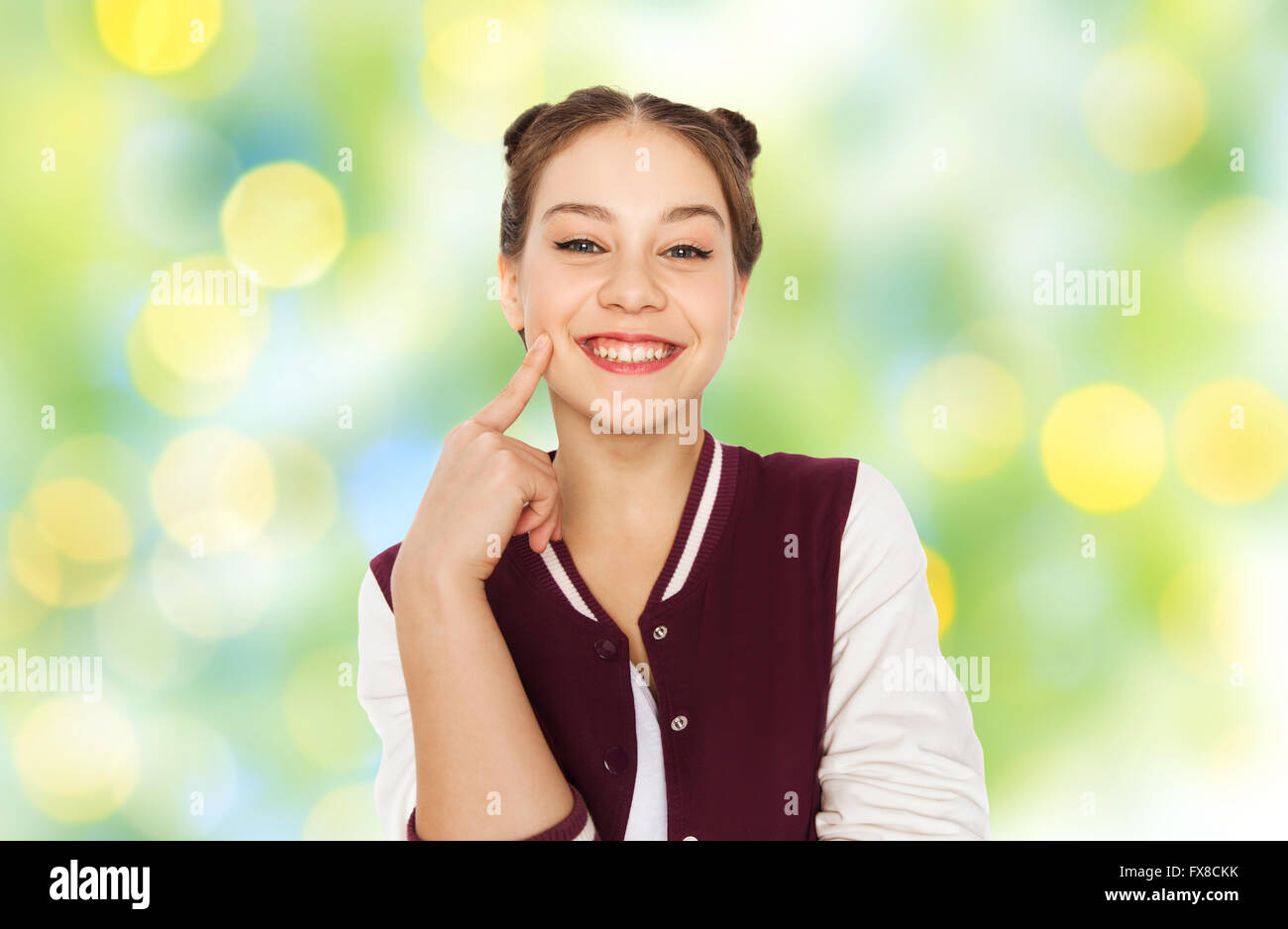 happy smiling pretty teenage girl Stock Photo - Alamy