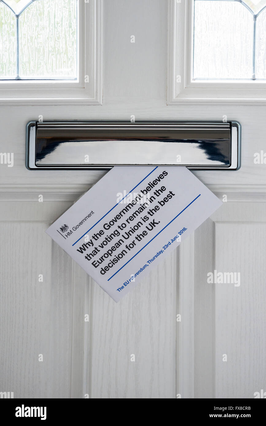 EU Referendum 2016 Government Information Leaflet Stock Photo - Alamy