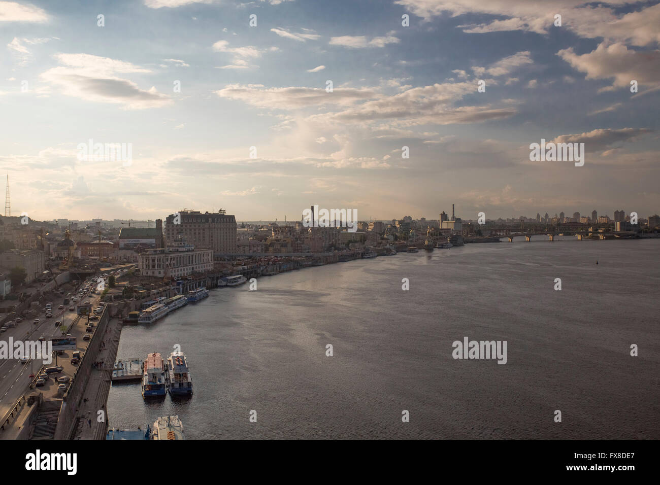 The port district of Podol is seen in this aerial shot of Kiev Stock ...