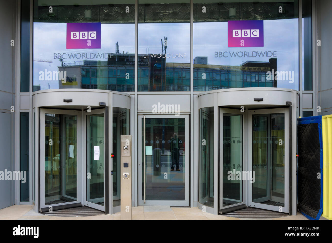 The entrance to BBC Worldwide at 101 Wood Lane in London Stock Photo ...