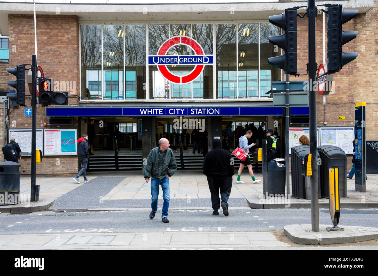 A view of the outside of White City London Underground Station Stock ...