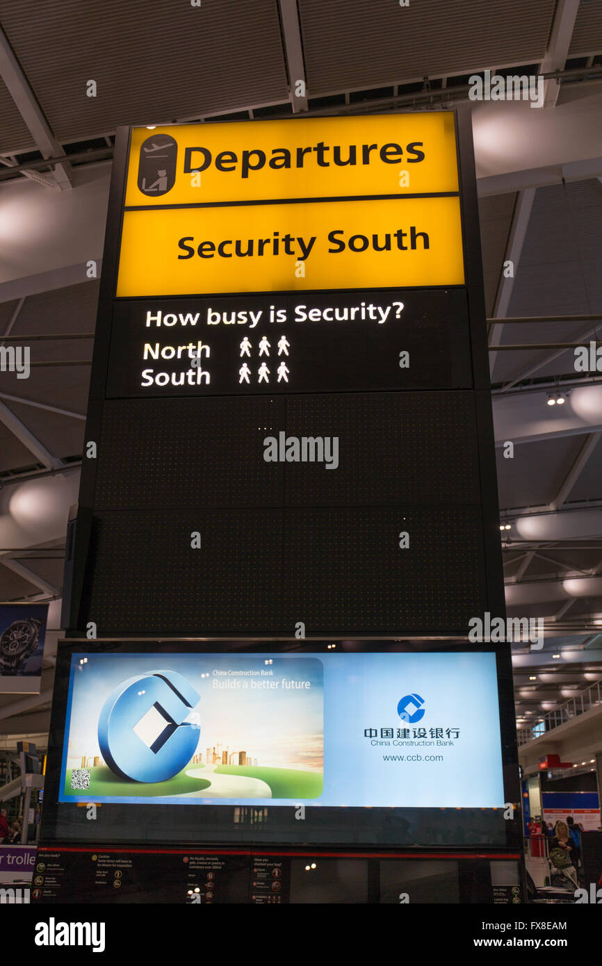 Departure gate signs at Heathrow Airport Stock Photo - Alamy