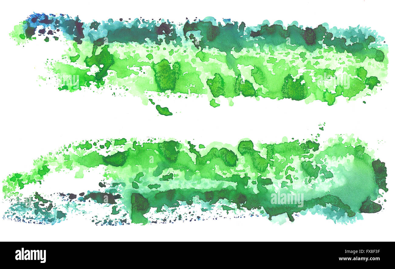 Texture watercolor smear in green tones isolated on white background ...