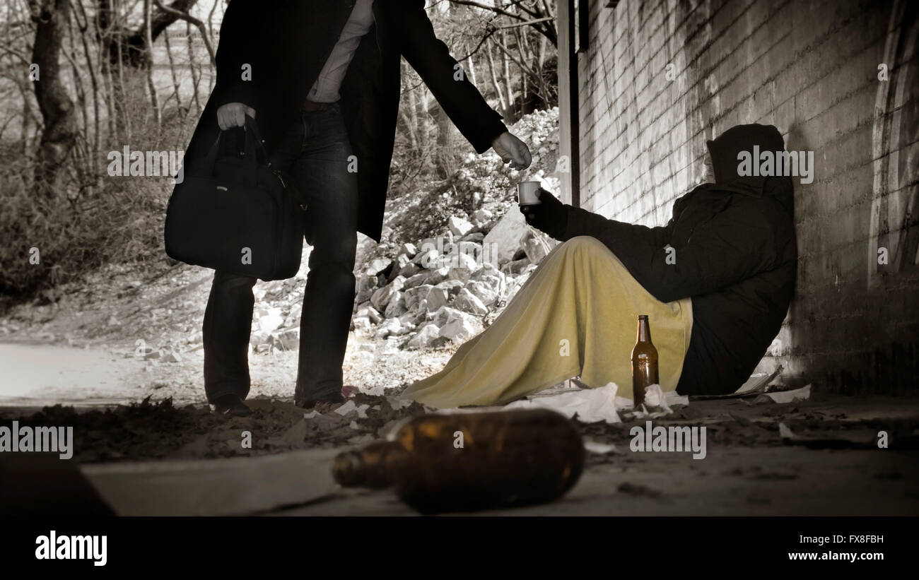 Homeless man asking for money hi-res stock photography and images - Alamy