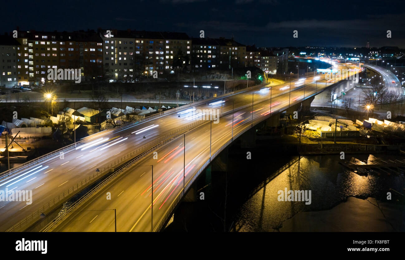 Traffic on Freeway in Stockholm, Sweden Stock Photo - Alamy