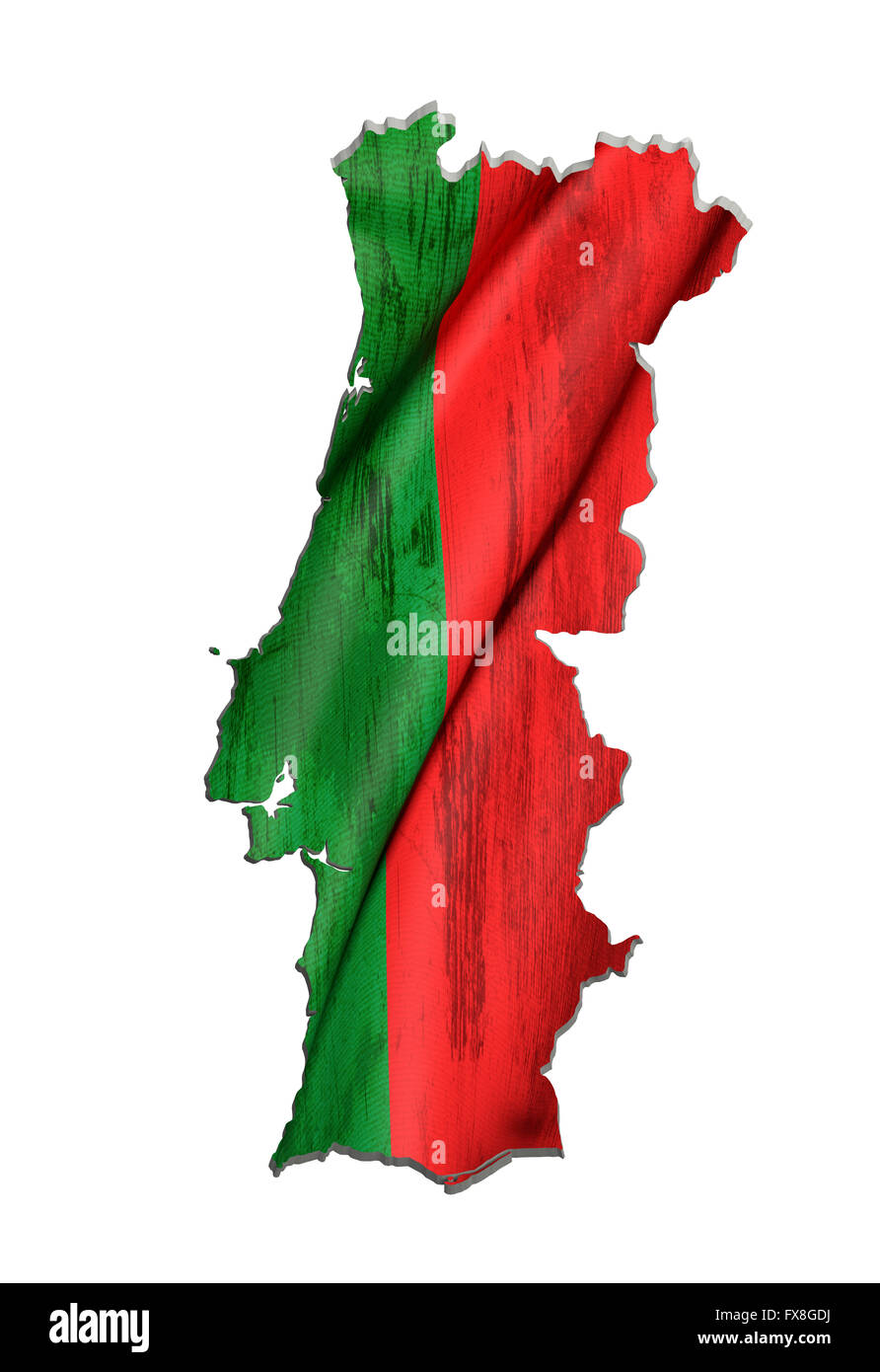 3d rendering of Portugal map and flag on white background Stock Photo ...