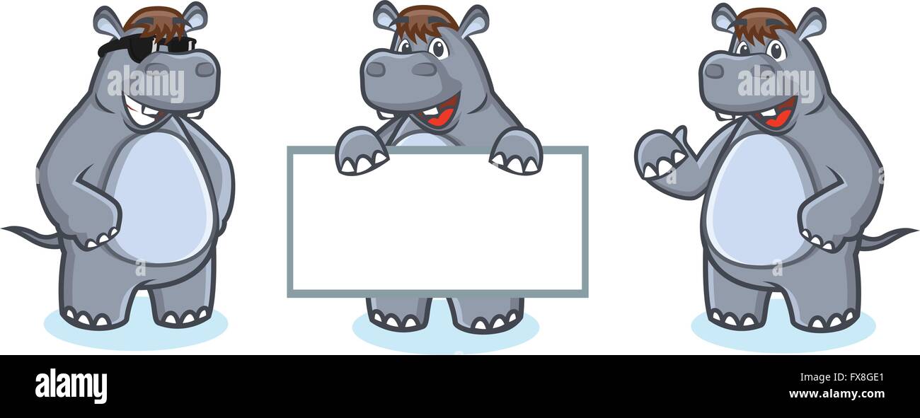 Gray Hippo Mascot Vector happy Stock Vector Image & Art - Alamy