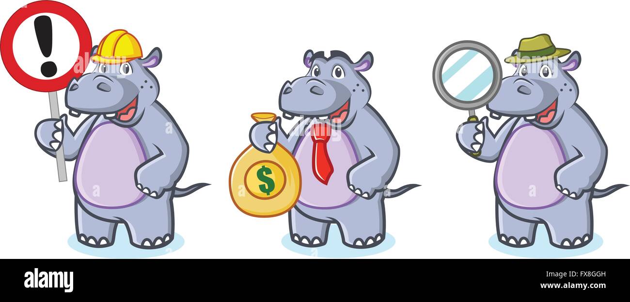 Hippo Mascot Vector with money Stock Vector Image & Art - Alamy