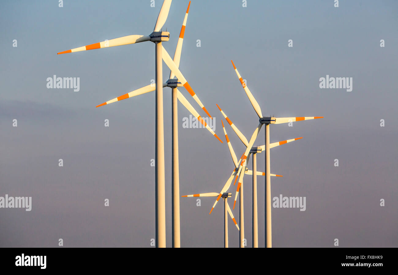 Wind energy, Wind power park in Jackerath, Germany, wind turbines ...