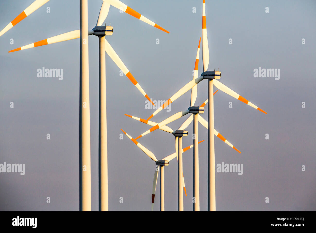Wind energy, Wind power park in Jackerath, Germany, wind turbines ...